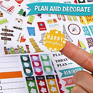 Planner Stickers - 28 Sheets, 1378 Stunning Design Accessories for Journals and Calendars, Essential Planner Accessories by Tullofa - Green