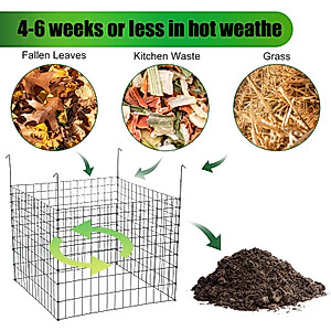 Hicarer 2 Pack Large Outdoor Wire Compost Bin 30 x 24 Inch Garden Compost Bin Container for Lawn Yard and Gardening Waste Leaves Container Fast Creation of Fertile Soil Garden Bed Fencing, Black