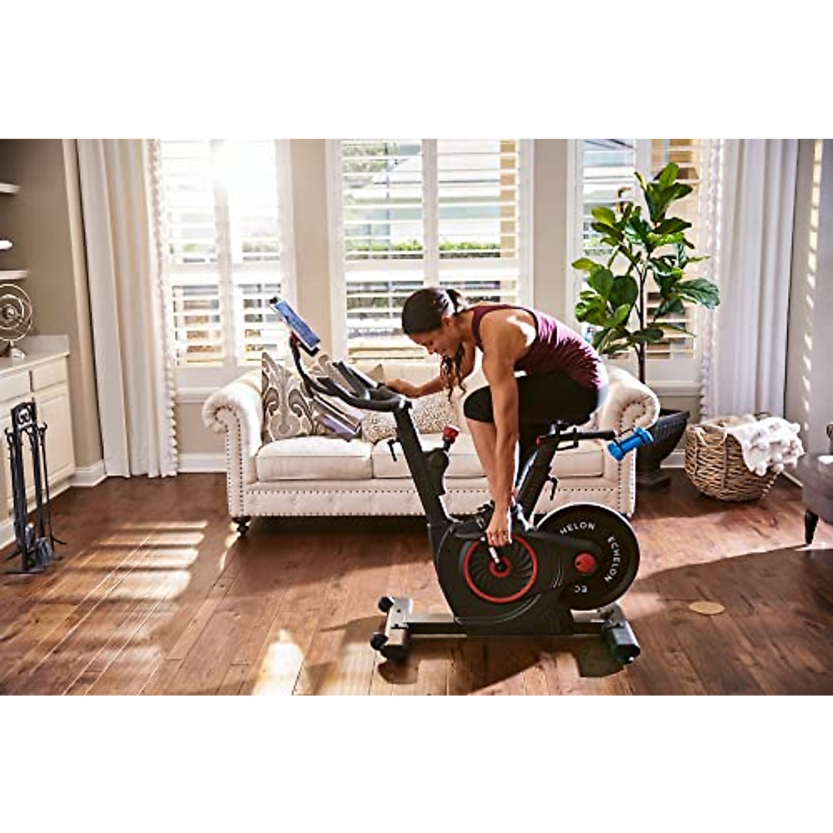 Echelon Smart Connect Fitness Bike, 30-Day Free Echelon Membership, Easy Storage, Small Spaces, Cushioned Seat, Solid, Stable Design, HIIT, Top Instructors, 32 Resistance Levels, Bluetooth