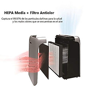 Oreck Air Response Air Purifier, HEPA and Carbon Filtration For Home, Quiet, Large, Silver, WK16002