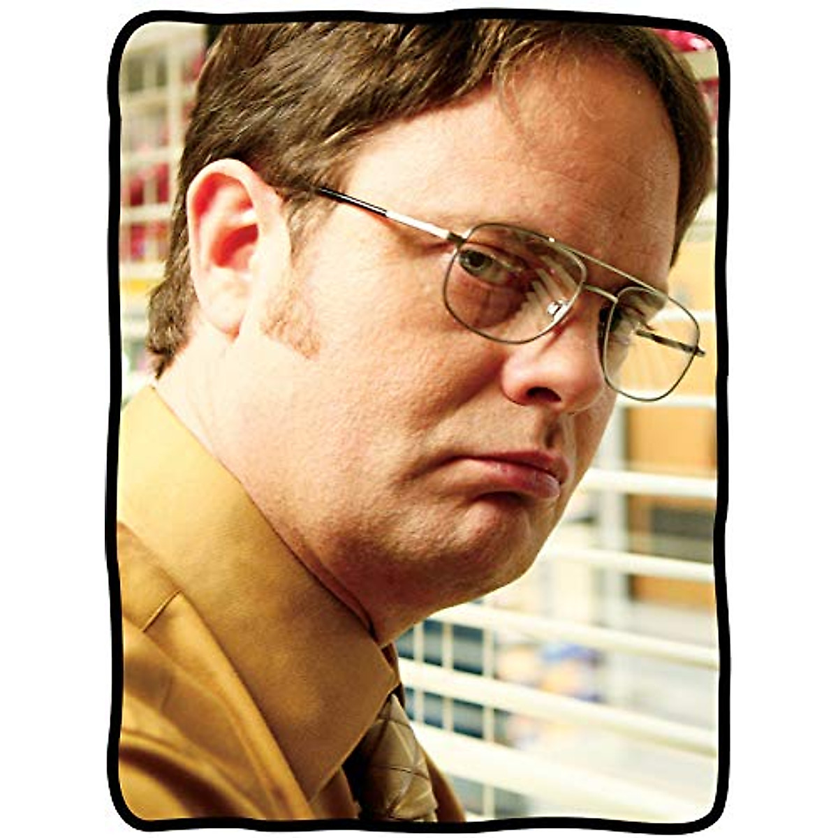 Seven Times Six The Office Big Face Dwight Schrute Blanket 46" X 60" Flannel Fleece Throw
