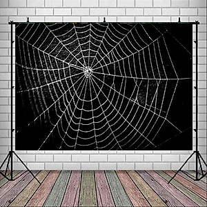 Lofaris Halloween Spider Web Backdrop Black Horrible Birthday Baby Shower Bridal Party Spooky Decorations Banner Photography Background Pink Ghost Spider Web Bat Horrible Party Photoshoot 9x6ft