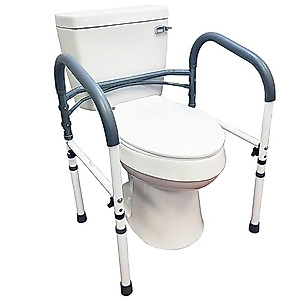 Carex Toilet Safety Rails - Toilet Handles for Elderly and Handicap Toilet Safety Rails, Toilet Safety Frame, Toilet Rails for Elderly and Toilet Bars for Elderly and Disabled