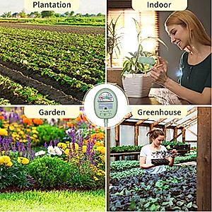 Soil Moisture Meter,4-in-1 Soil Ph Meter, Soil Tester for Moisture, Light,Nutrients, pH,Plant Care Tools, Great for Garden, Lawn, Farm, Indoor & Outdoor Use (No Battery Required)