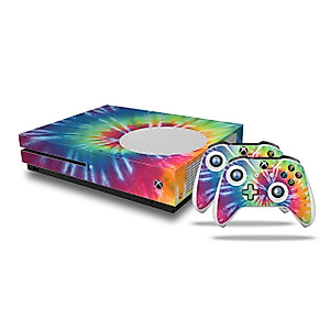 WraptorSkinz Decal Vinyl Skin Wrap Compatible with Xbox One S Console and Controllers - Tie Dye Swirl 104