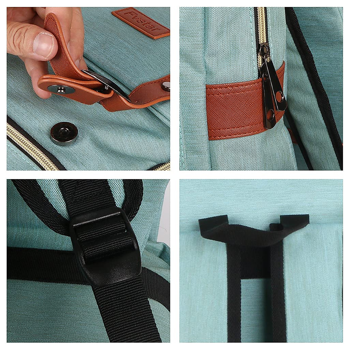 Fvstar Vintage Slim Laptop Backpack,15.6 Inch Business Backpack,College School Shoulder Bookbags,Large Capacity Travel Backpack,Tear Resistant Casual Daypack for Women,Green