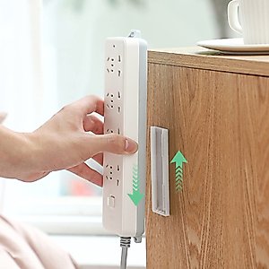 Self-Adhesive Desktop Socket Fixer, 2023 New Adhesive Punch Free Socket Holder, Premium Wall-Mounted Plug Fixer Sticker Desktop mountable Plug-in Socket Fixer Bracket Stand (8 Pcs)