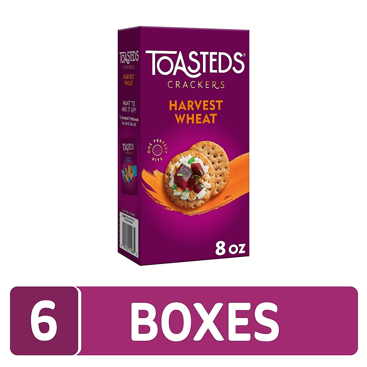 Toasteds Crackers, Party Snacks, Lunch Snacks, Harvest Wheat (6 Boxes)