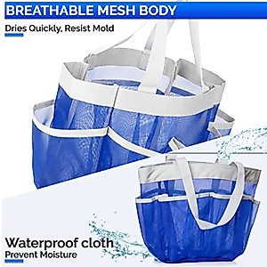 Shower Caddy Portable Mesh Bag for College Dorm Room Essentials , Camping Essentials ,Dorm Decor ,Travel ,Gym Shower Bag , Bathroom Accessories - Quick Dry Waterproof Shower Tote Bag 9" x 8" .
