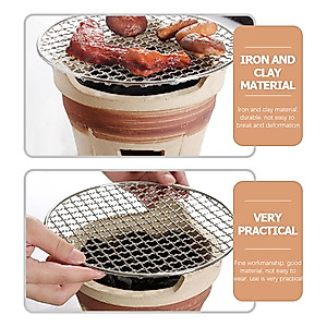DOITOOL 1set Grill Indoor Hibachi Grill Indoor Charcoal Grill Indoor Gas Grill Outdoor Barbecue Stove Outdoor Cooking Accessories Old Clay Stove Small Clay Grilling Stove Portable Stove