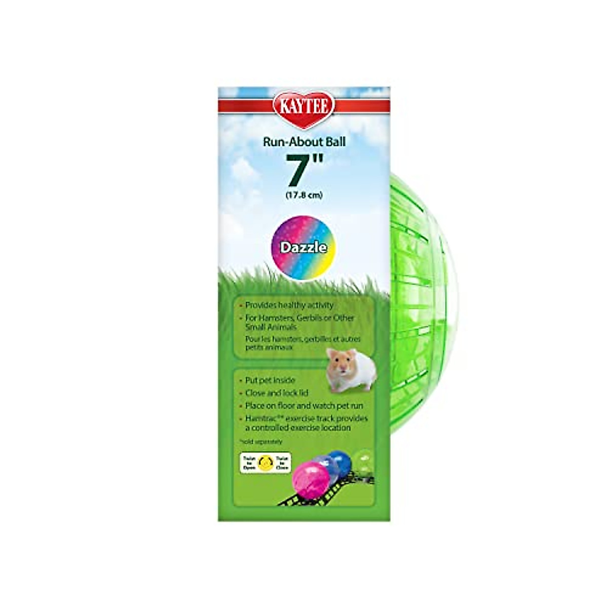 Kaytee 7" Dazzle Run-About Exercise Ball For Pet Hamsters & Gerbils