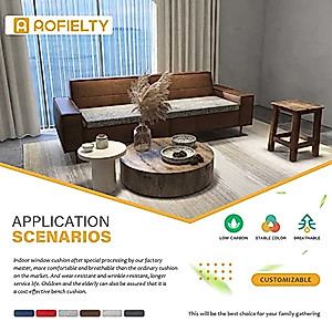 ROFIELTY Custom Bench Cushion for Bench Seat Cushion Window Seat Cushions Indoor Bench Cushions for Indoor Furniture Bench Pads Bench Pillow (Light Brown,31x12x3inch)