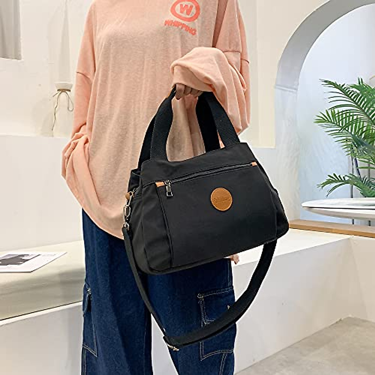 Womens Shoulder Handbag Purses Multi-layer Lightweight Crossbody Bag Top Handle Tote Bag Travel Satchel Bag
