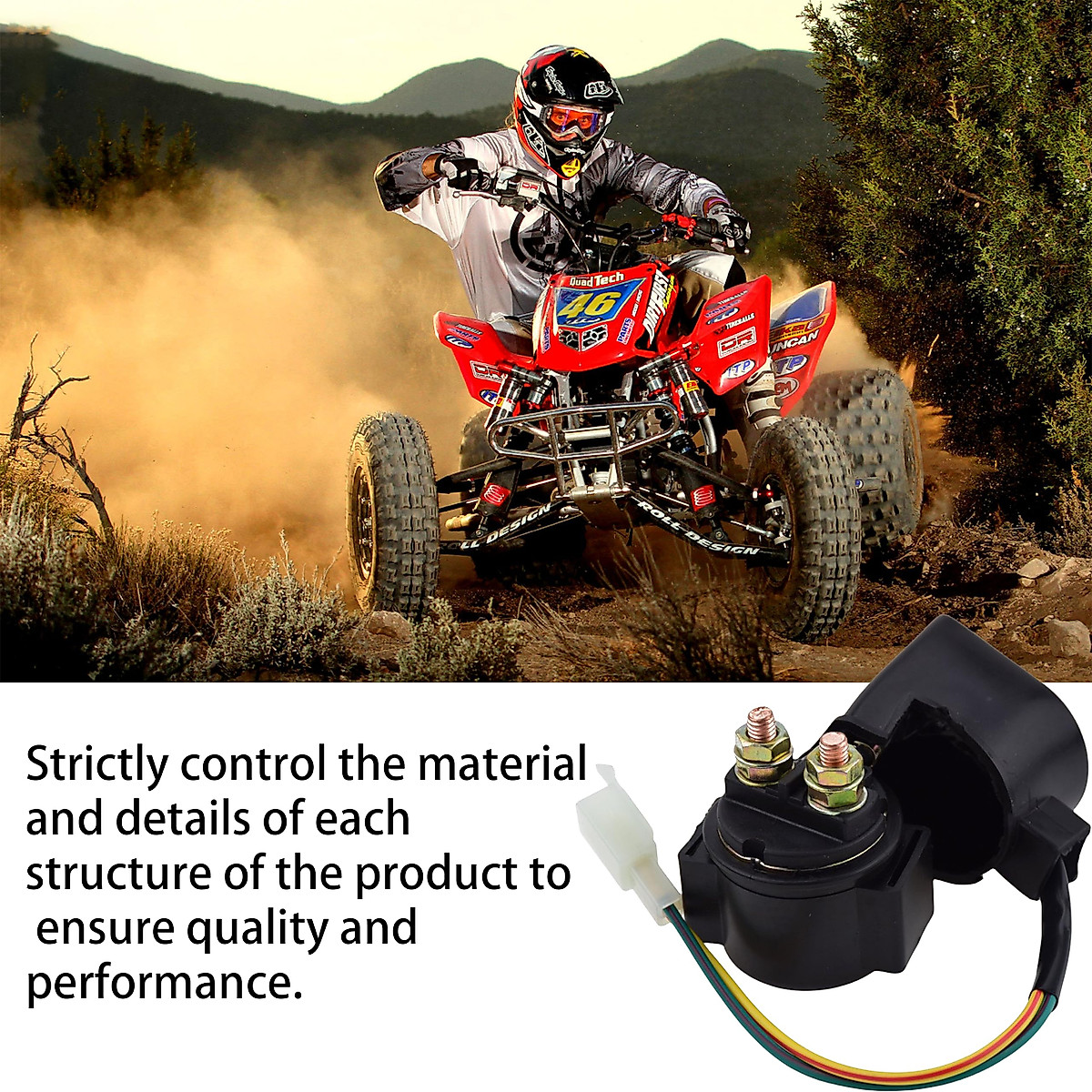 GY6 Motorcycle Parts Starter Solenoid Relay for 4-Stroke GY6 Engine 50cc 150cc 200cc 250cc ATV Dirt Bikes Scooters Go Kart Dne Buggys Quad Pit Bike Moped Roketa SSR Taotao Coolster