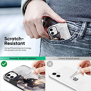 Dutyway for iPhone 11 Case, Protective Gold Sparkle Glitter Slim Fit Cover for Men & Women, Hard PC Full-Body Shockproof Rugged Bumper Protective Case for Apple iPhone 11 6.1 inch