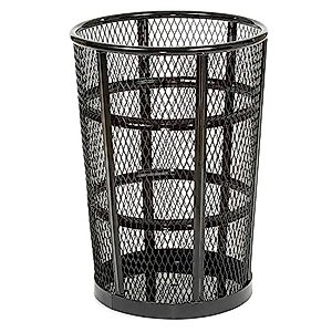 Global Industrial Outdoor Metal Trash Container Black, 48 Gallon