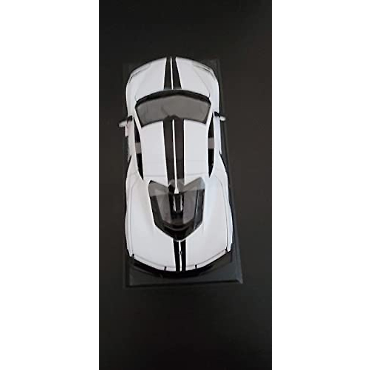 Maisto Diecast Cars 2020 Chevy Corvette Stingray C8 Coupe with High Wing White with Black Stripes 118 Diecast Model Car by 31455