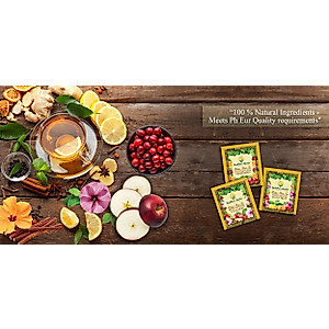 Buddha's Herbs Herbal Fruit Tea Sampler, Caffeine-Free Flavored Herbal Tea, Immune Support, 6 Exotic Blends of Organic Herbs, Perfect for Christmas and New Year Gifts, 60 Count Decaffeinated Tea Bags