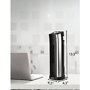 BLACK+DECKER Mini Tower Fan - Quiet Oscillating Stand up 14 Inch Desk Fans