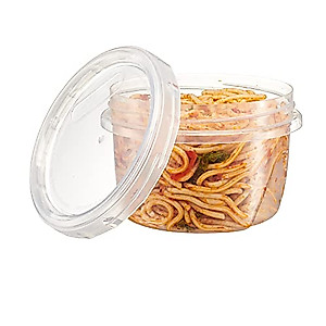 PLASTICPRO 12 Pack Twist Cap Food Storage Containers with Clear Screw on Lid- 16 oz Reusable Meal Prep Containers - Freezer and Microwave Safe Clear Plastic Food Storage