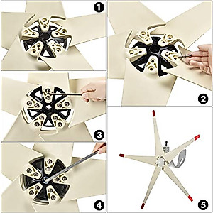 Nature’s Generator Wind Turbine Includes 100 Foot 12 AWG Cable, 5 Blades, Controller Box for Nature’s Generator, Land or Marine Use Day and Night