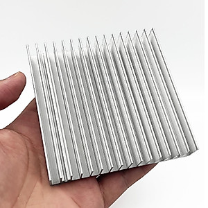 Awxlumv 100mm Heatsink 100x100x18mm/ 3.94''x3.94''x0.71'' Heat Sinks Radiator for Circuit Board Transistor Semiconductor Devices Control System Multimedia Components Equipment with 16 Fins - Sliver