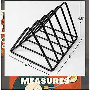 45rpm Vinyl Record Storage Holder - 7inch Stand Metal Wire Rack Holds up to 33 Album Lp's - Premium Display, Simple and Contemporary Shelf Concept Design for 7" Records (Black, 1)
