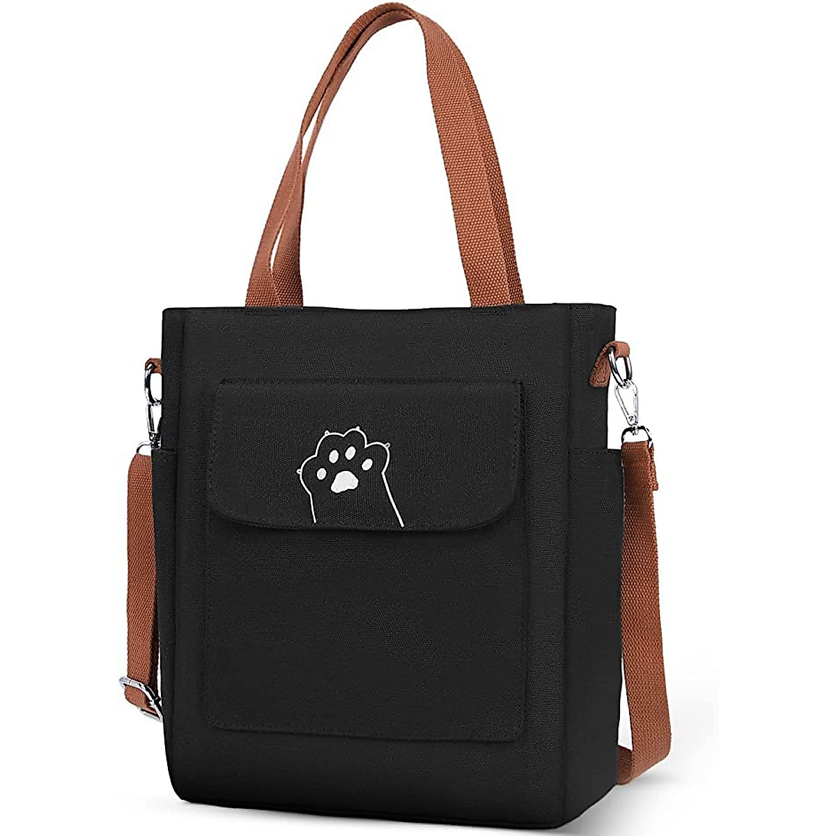 Canvas Tote Bag for Women men Shopping Bag with Zipper Pocket Handbags Crossbody Bag