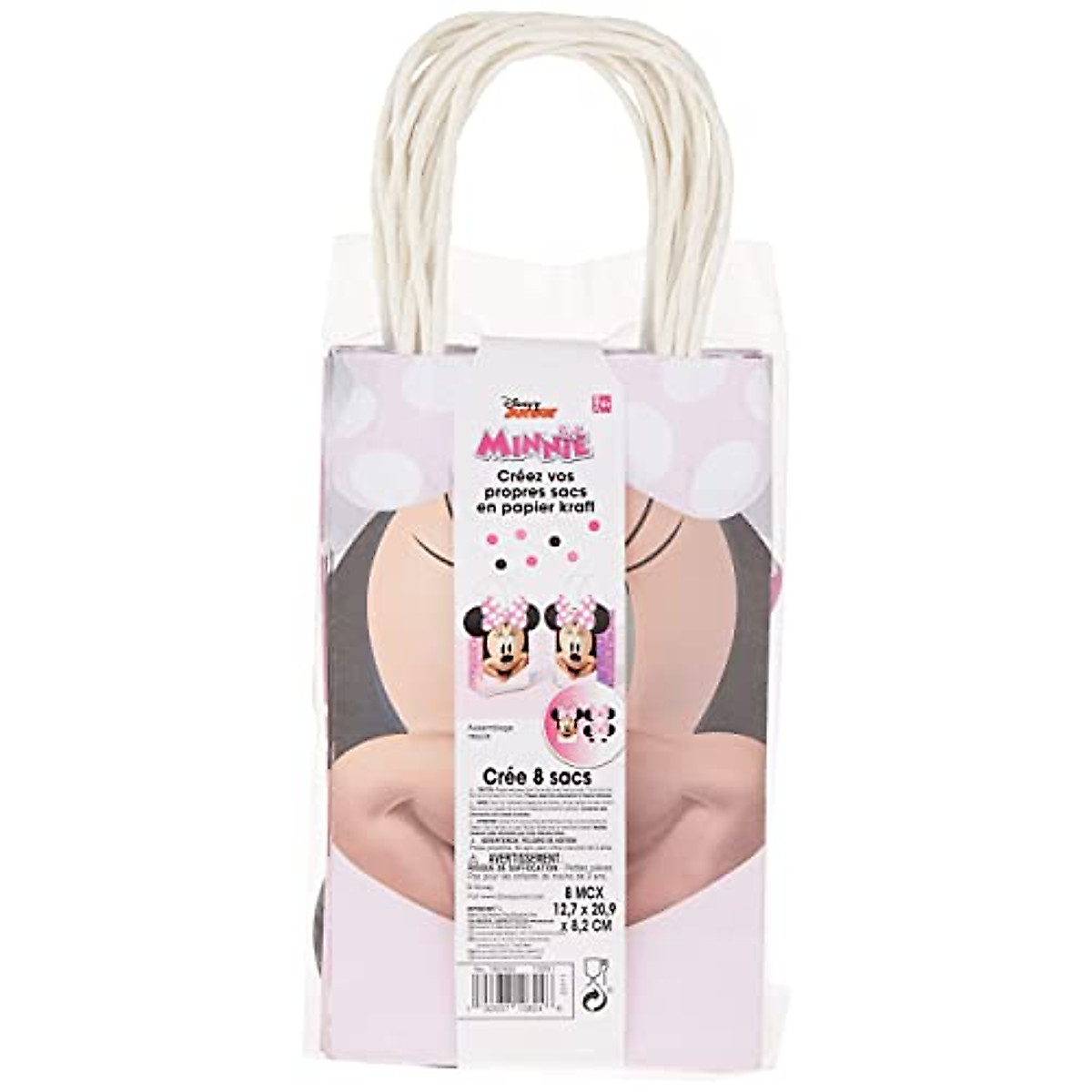 Mini Mouse Party Favor Paper Bags - 8.25" x 5" x 3.25" | Multicolor - Pack of 8