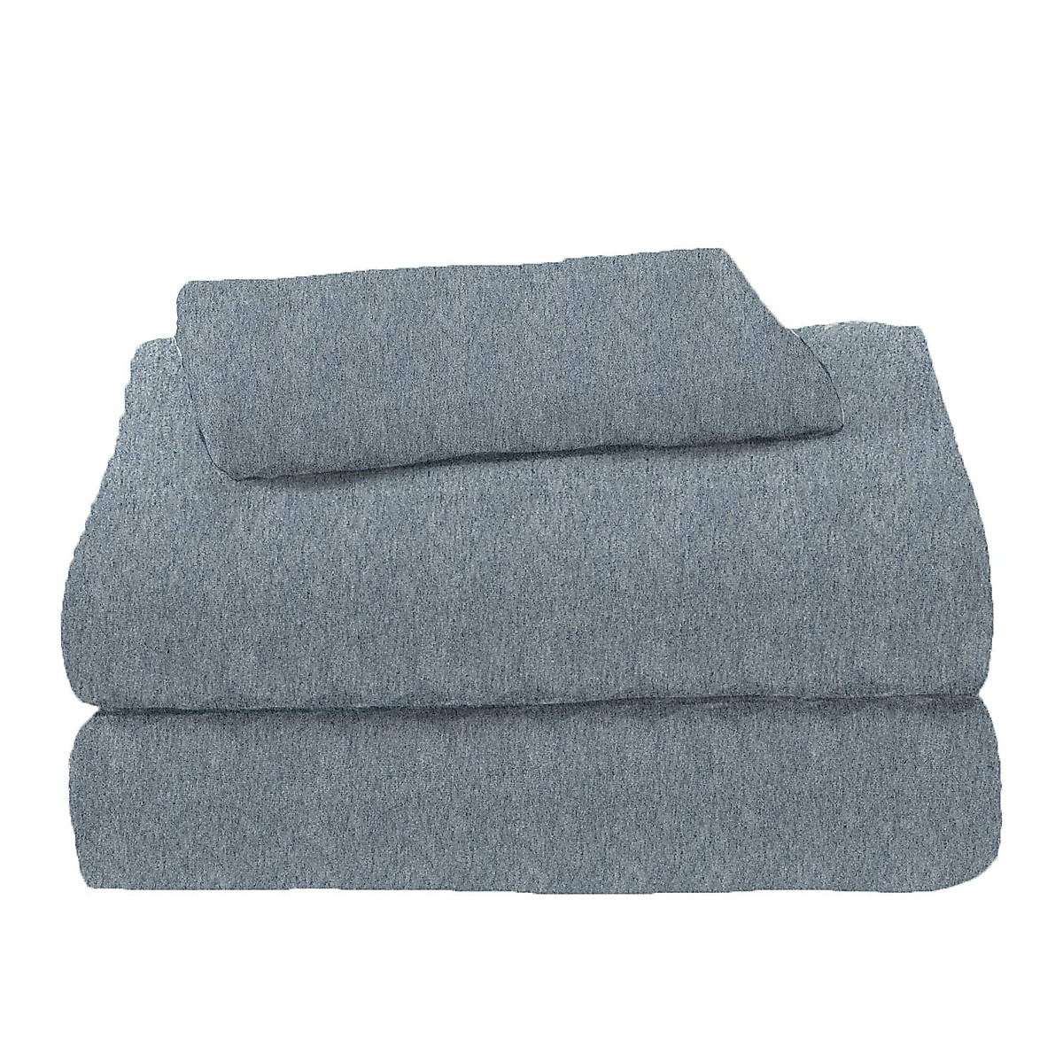 ROYALE LINENS Soft Tees Luxury Cotton Modal Jersey Knit Sheet Set, Chambray, Twin