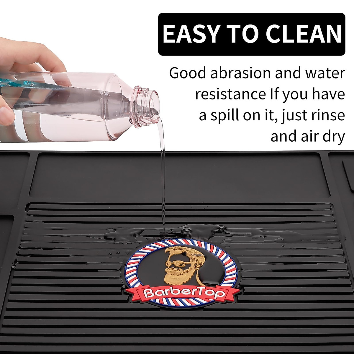 CestoMen Barber Tools Organizer Mat, Clippers Mat, Flexible and Anti-slip Magnetic Barber Mat, Magnet Strip Station Pad for Hairstylist(BLACK)