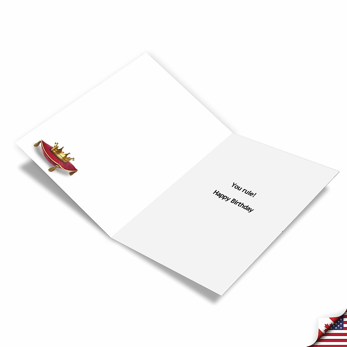 NobleWorks - Pack of 3 Hilarious Birthday Greeting Cards with Envelopes (1 Designs, 3 Each) - Needs A Crown C5581BDG-C3x1