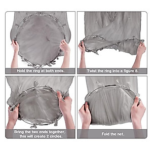 Modern Nursery Kids Bed Canopy - Baby Crib Bed Mosquito net reading Nook - princess house castle bed hanging sheer Canopy 10 layers (PINK)