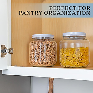 Cornucopia Brands 64oz Clear Wide-mouth Glass Jar, BPA free Food Grade w/Metal Lid (Half Gallon); 2 Quart Jar to Make Greek Yogurt/Kefir or Pickles