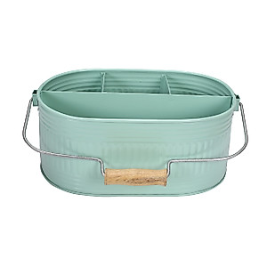 utensil caddy for parties, utensil caddy for countertop, kitchen utensil caddy, plate and utensil caddy - picnic utensil caddy, kitchen utensil caddy for countertop - 13.5 Inches (Mint Green)