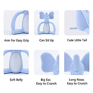 AnjeeIOT Baby Teething Toys, Food Grade Liquid Silicone Baby Teether (Blue)