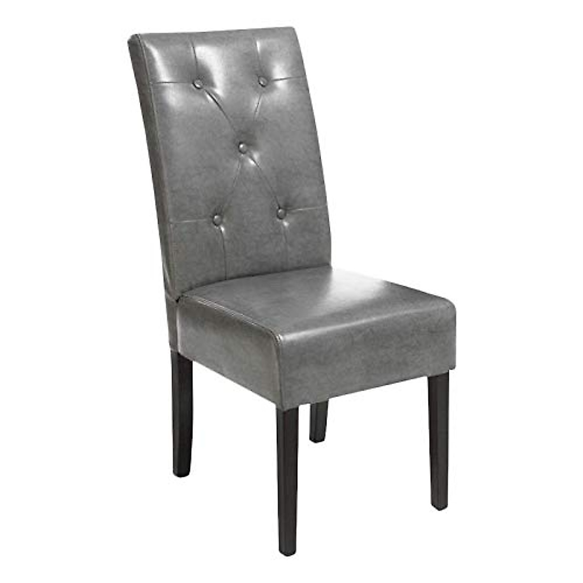 Christopher Knight Home Taylor Bonded Leather Dining Chairs, 2-Pcs Set, Dark Grey