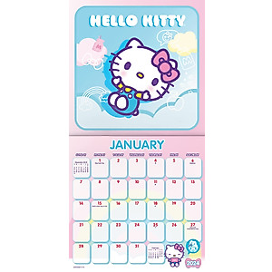 2024 Hello Kitty Mini Wall Calendar & Push Pins