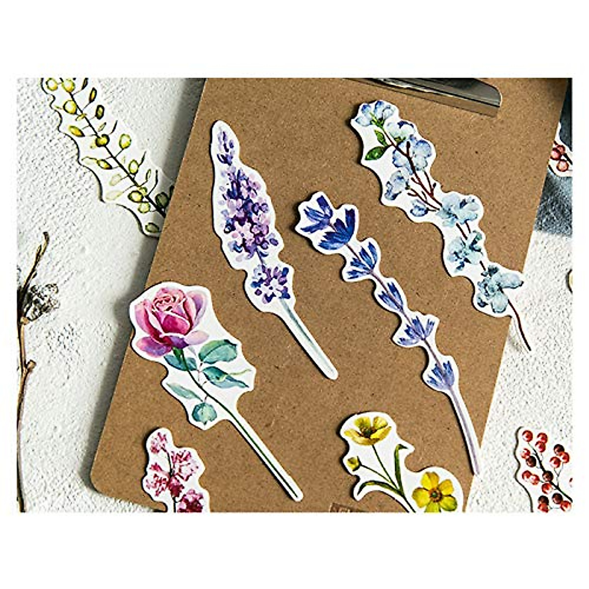 Colorful Flower Bookmarks, 30 PCS (Unknown Flower)