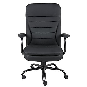 Boss Office Products Heavy Duty Double Plush CaressoftPlus Chair-400 Lbs, Black