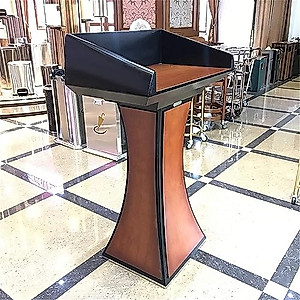 NEWNAN Wooden Speaking Lectern Wood Podium Host Podium Simple Modern Hotel Welcome Desk for Church and Schools