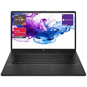 HP Essential 17 Laptop, 17.3" FHD Display, AMD Ryzen 7 7730U, 32GB RAM, 1TB SSD, Webcam, HDMI, Wi-Fi 6, Windows 11 Home, Black