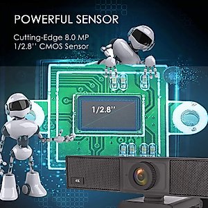 Nano shield 𝐒𝐀𝐕𝐄 𝟔𝟎% 4K Webcam with Noise Cancelling Mic, Full HD Web Camera Wide Screen Video Calling Recording Game Streaming for Mac OS X Win 10 8 7 Vista XP (4K)
