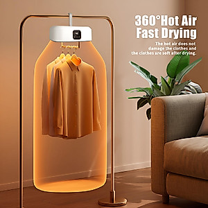 Portable Clothes Dryer, Small Dryer with Remote Control, Compact Foldable Travel Clothes Dryer with Dry Bag for RV, Travel, Home