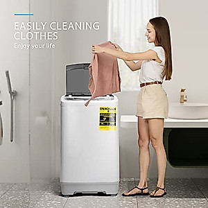 VIVOHOME 2 in 1 Portable Compact Full Automatic Washing Machine with Built in Drain Pump Spin Dryer 8 Laundry Modes and 10 Water Levels for Apartments 1.32cu.ft 13 lbs Capacity