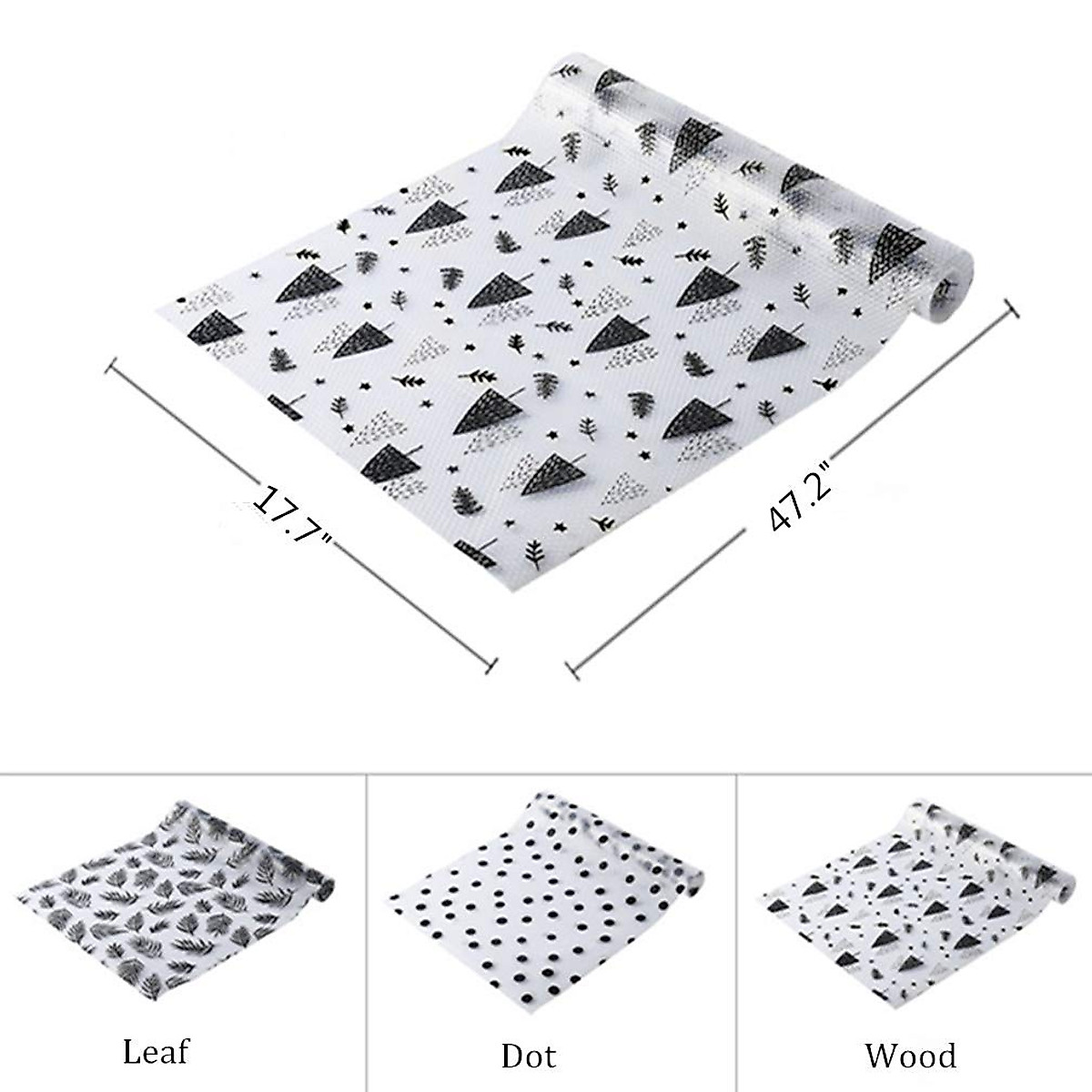 Shelf Liner for Kitchen Cabinets Non-Adhesive Drawer Liner Non-Slip Refrigerator Liner Waterproof Fridge Pad Cupboard Mat Easy Placemats, Ideal for Wire Pantry Bathroom, 17.7"×47.2"