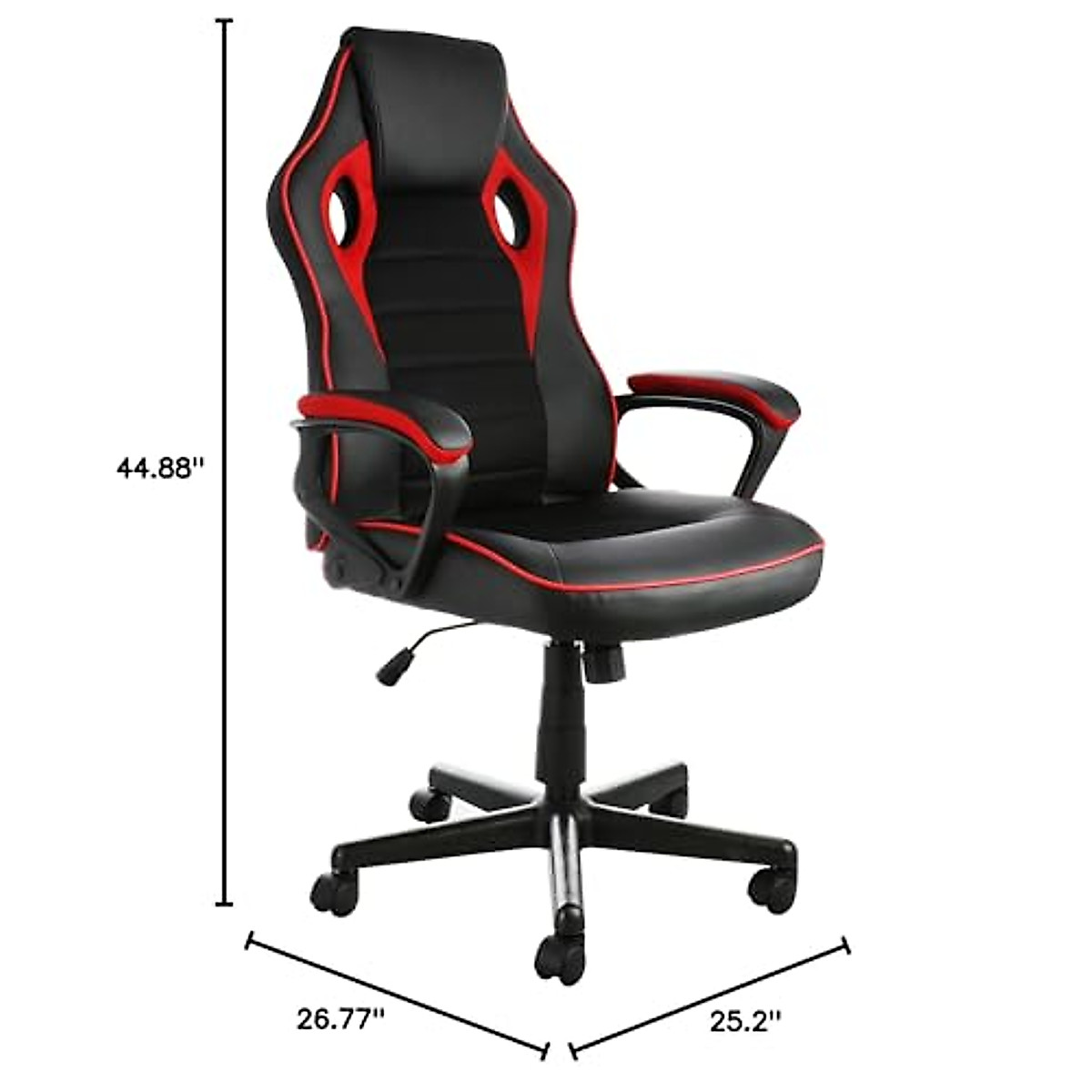 Elama Adjustable Swivel Base Office/Gaming Chair (Red)