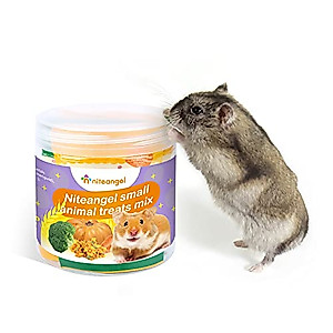 Niteangel Hamster Snack & Treats Toy - Small Animal Natural Treat Mix for Dwarf Syrian Robo Hamsters Gerbils Mice Lemmings Degus or Other Small-Sized Pets (Walnut-Shell Boat)