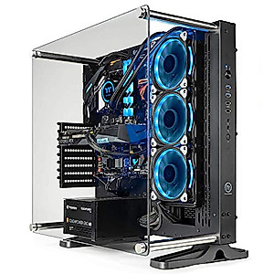 Thermaltake Shadow 360i Liquid-Cooled PC (AMD Ryzen 5 3600, RTX 3060 Ti, 16GB RGB 3000Mhz DDR4 ToughRAM RGB Memory, 1TB NVMe M.2, WiFi, Win 10 Home) Gaming Desktop Computer P3BK-B450-S36-LCS