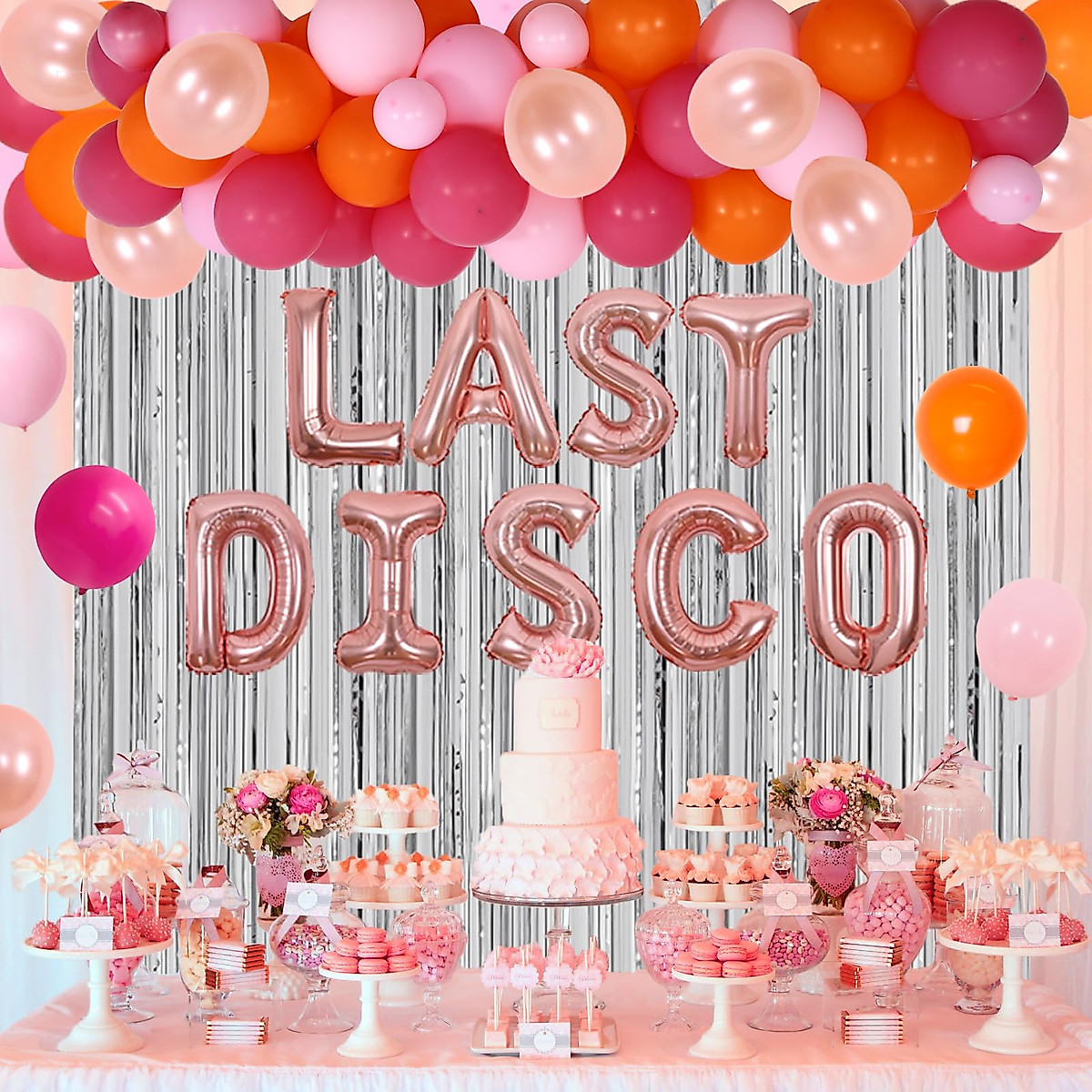 Last Disco Bachelorette Party Decorations, 60s 70s Retro Disco Boho Bachelorette Party Decorations - Balloon Garland Arch with Foil Fringe Balloons